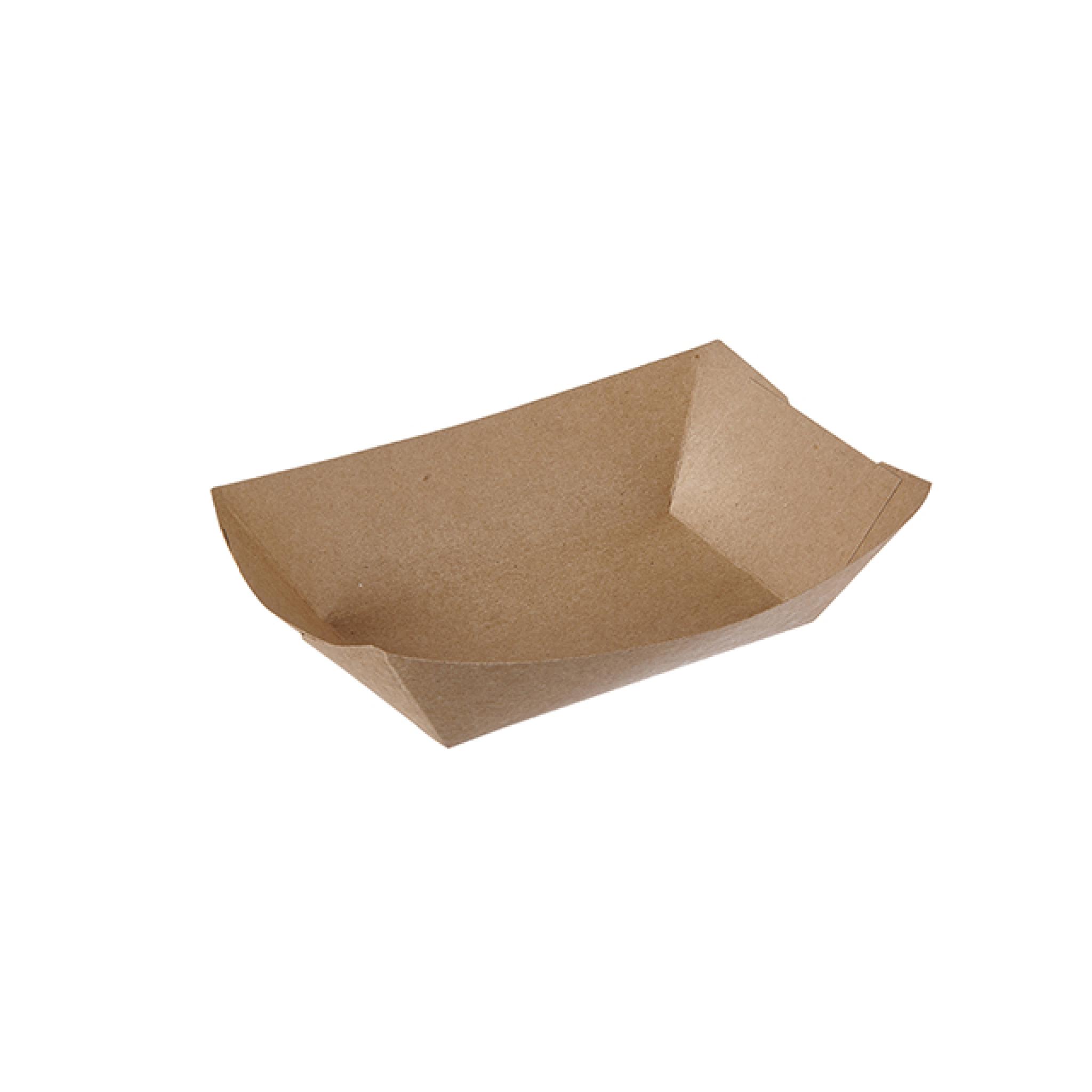 Large Kraft Takeaway Food Tray Boat, Base 140 x 85 x 50